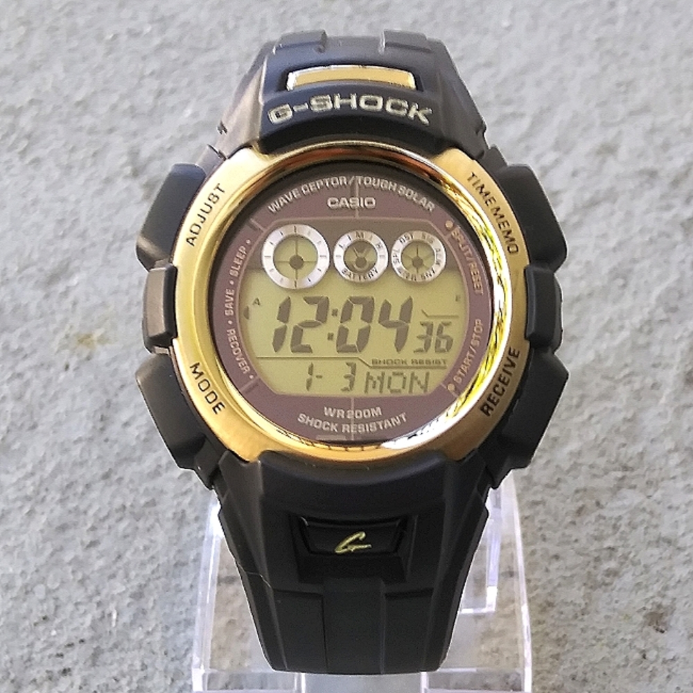 Casio G-Shock Gw-330a Men's Black & Gold Solar Powere… - Gem